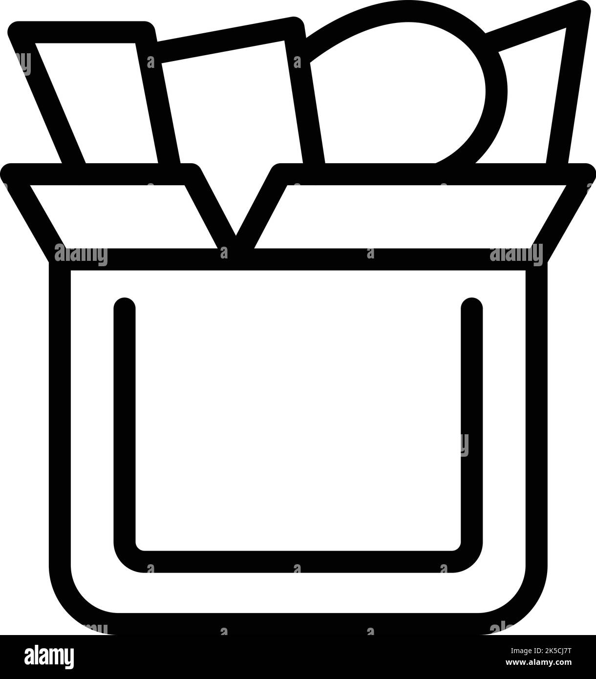 Donation box icon outline vector. Migrant people. Help family Stock ...