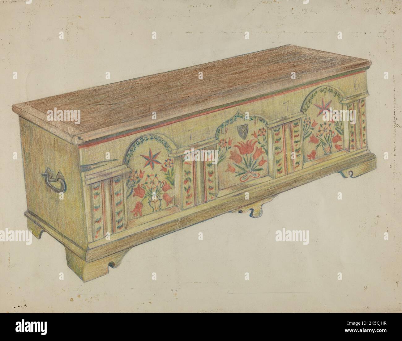 Folk art painted chest hi-res stock photography and images - Alamy