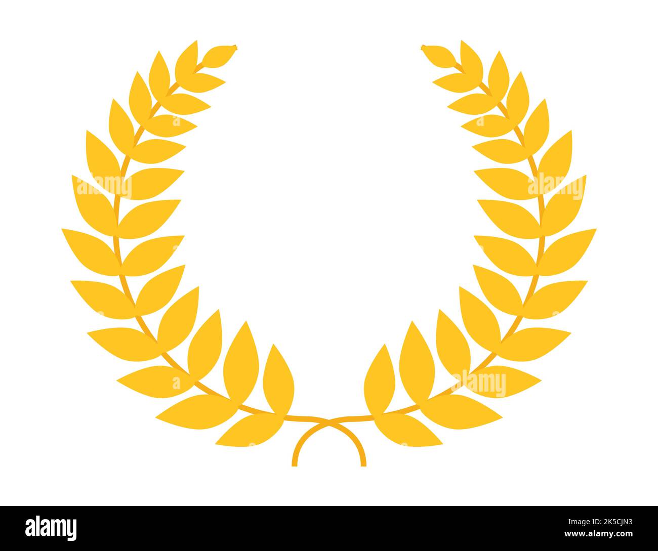 Golden laurel wreath - modern flat design style single isolated image ...