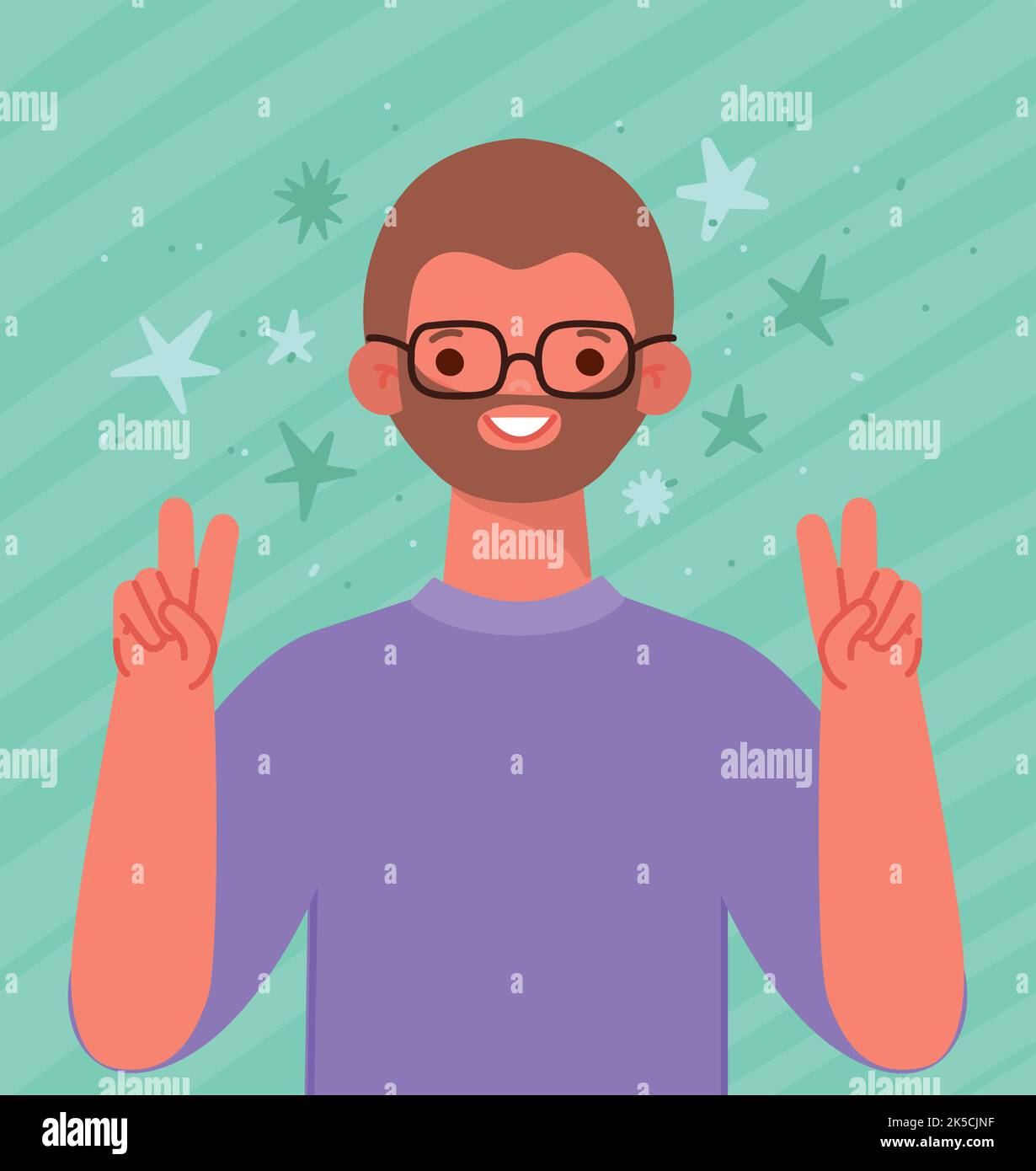 Happy excited cheerful young Stock Vector Images - Alamy
