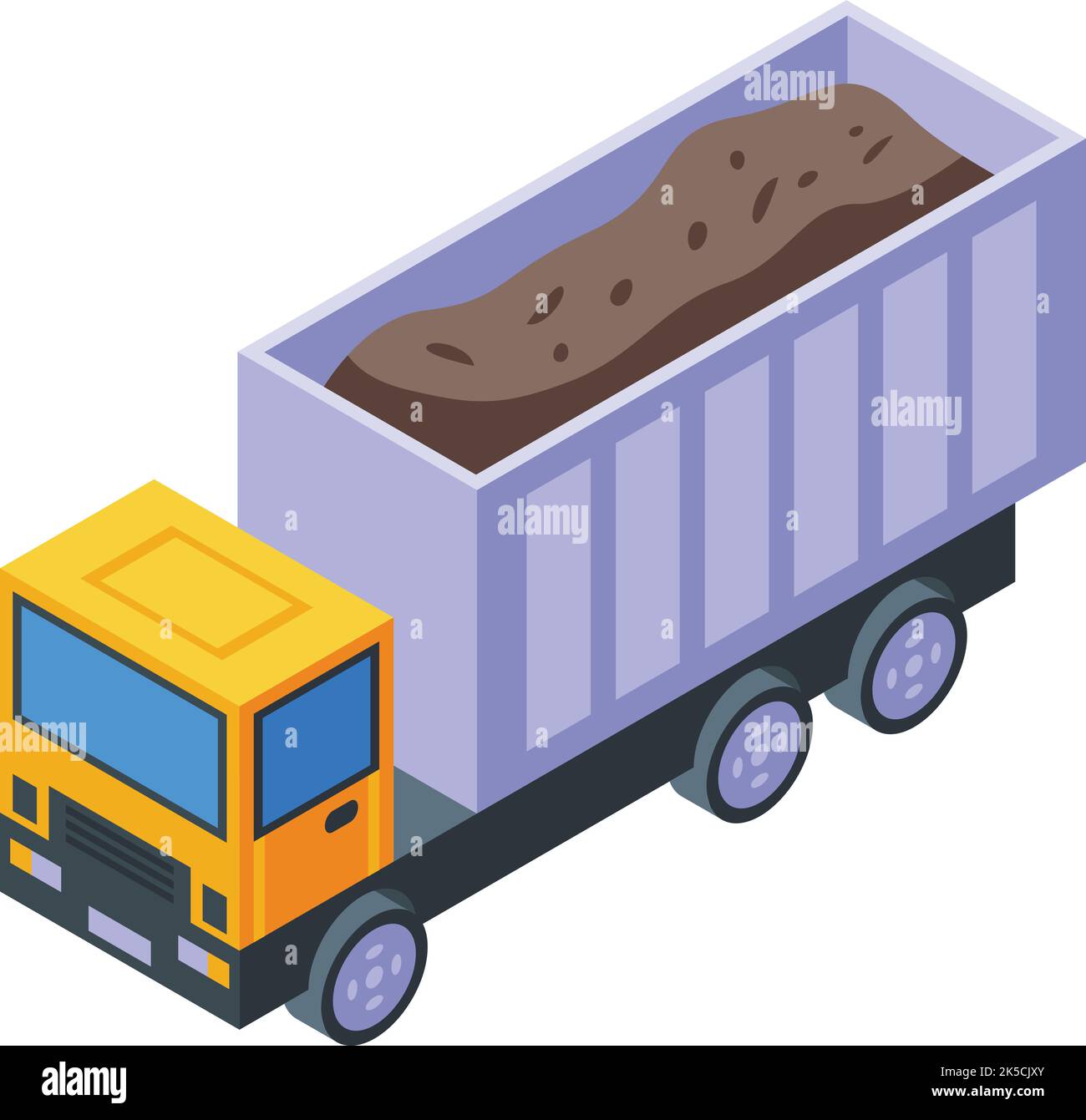 Truck loader icon isometric vector. Mine industry. Machine construction ...