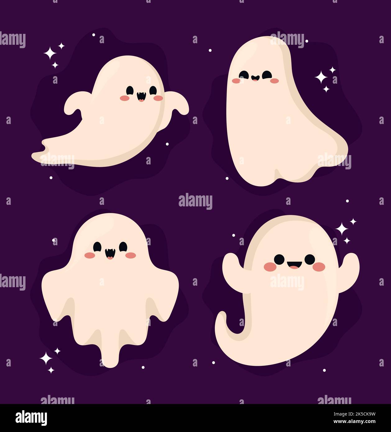 Four ghosts Stock Vector Images - Alamy