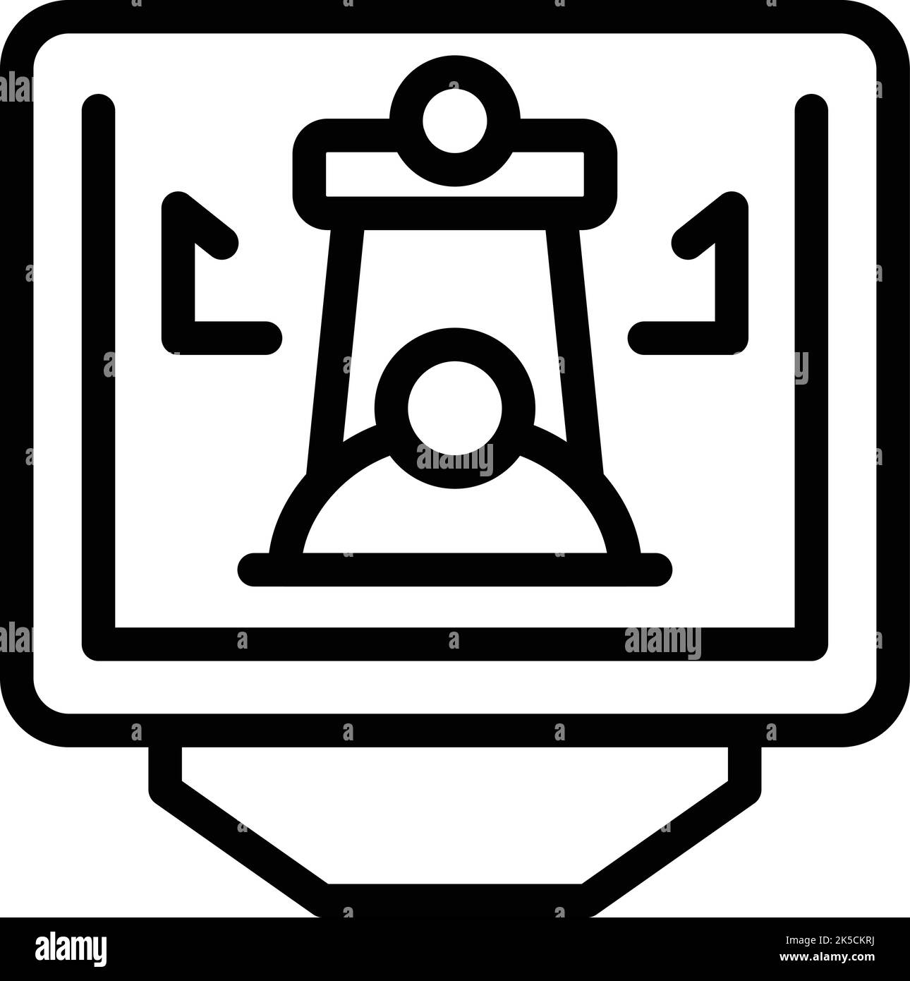 Chess monitor icon outline vector. Online design. Game board Stock ...