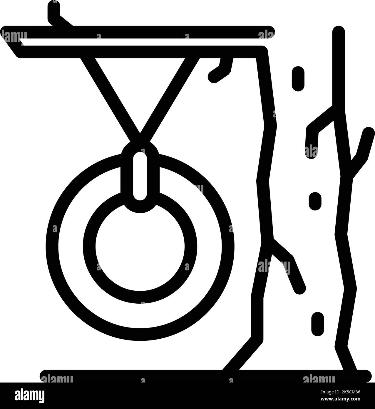 Tree rope ring icon outline vector. Park adventure. Sport climb Stock ...