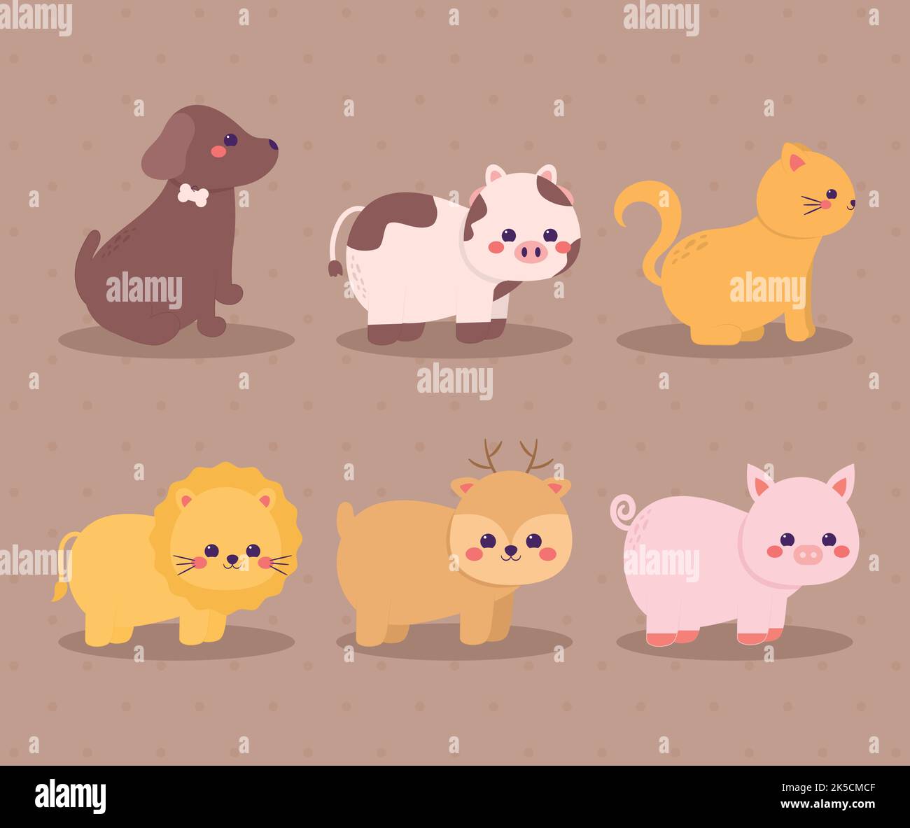 six cute colorful animals Stock Vector Image & Art - Alamy