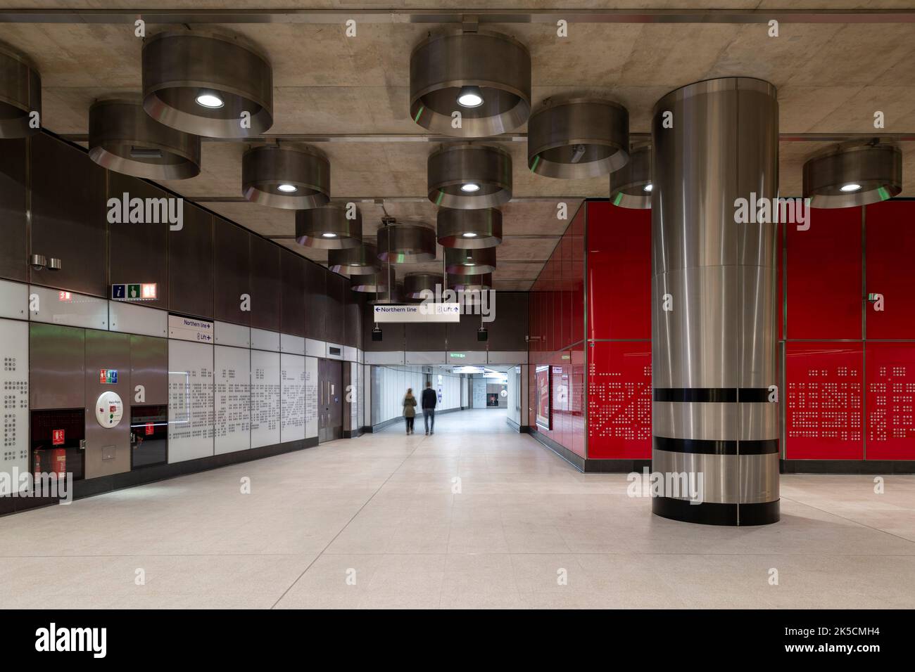 Wide view of circulation showing lighting drums. Tottenham Court Road ...
