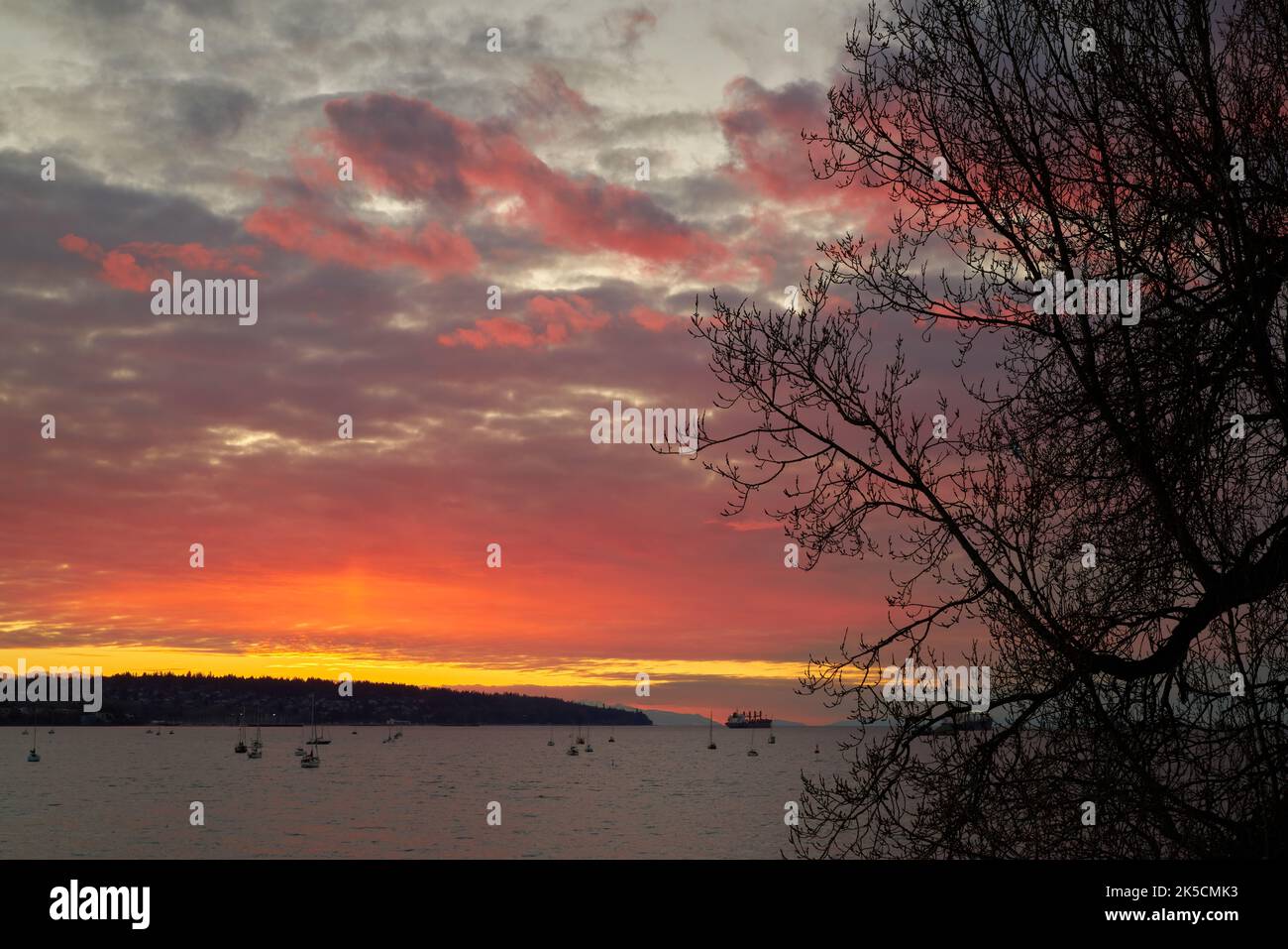 English Bay Sunset over Kitsilano. Sunset over Kitsilano and English ...