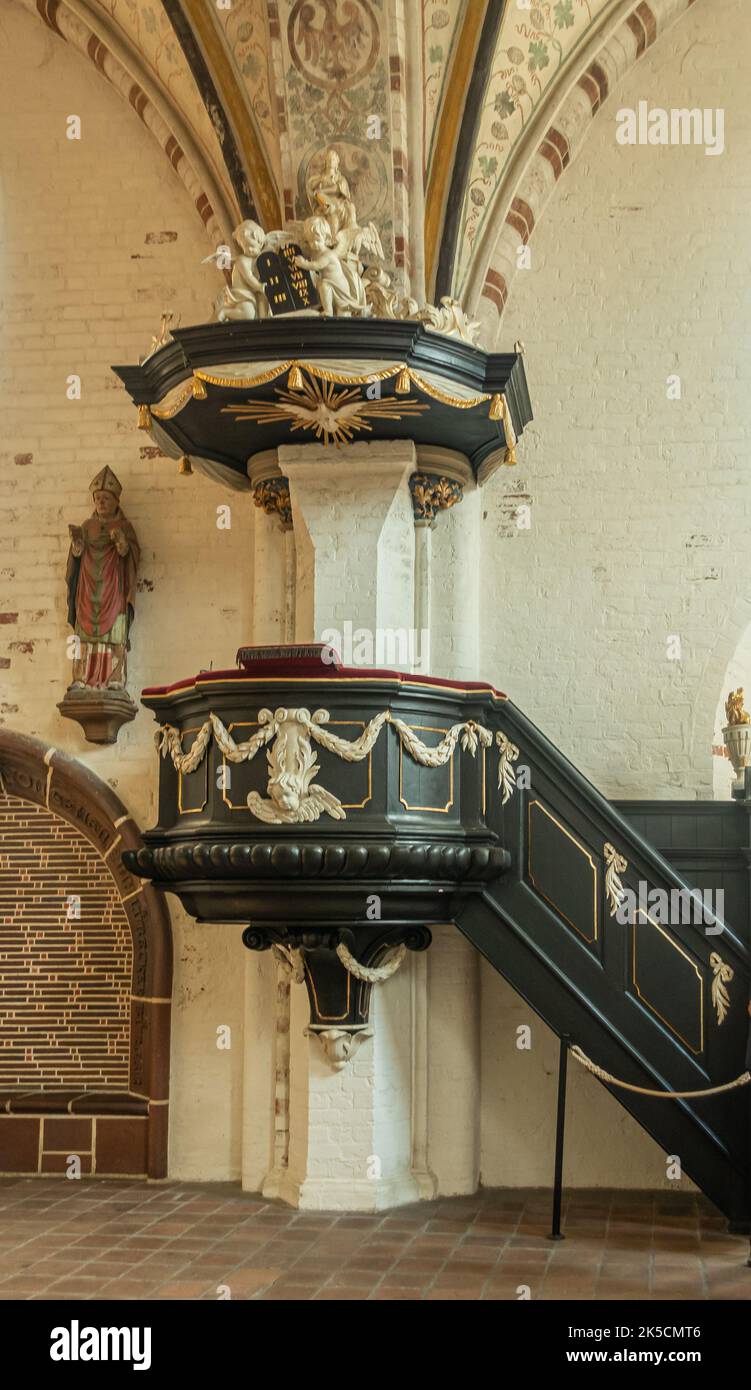 Germany, Lubeck - July 13, 2022: Heiligen Geist Hospital. Pulpit in ...