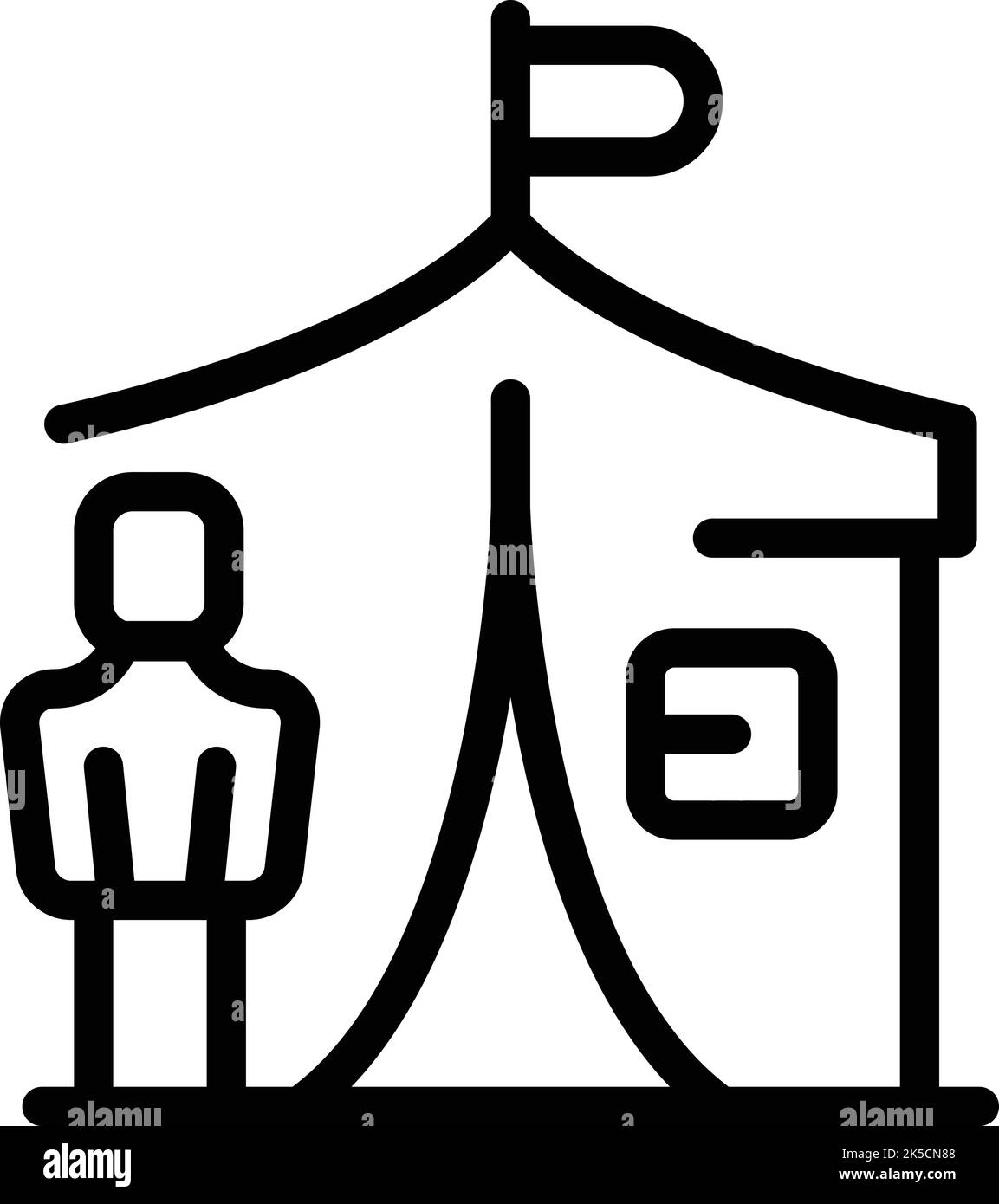 Tent asylum icon outline vector. Migrant refugee. Seeker help Stock ...