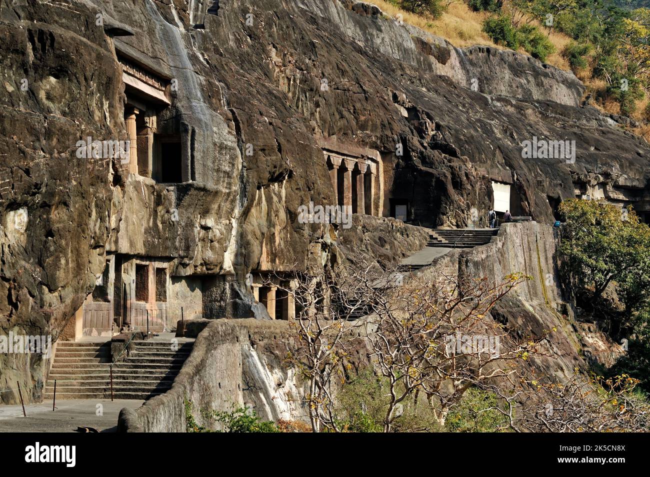Ancient famous Ajanta Caves UNESCO world heritage sight near Aurangabad ...