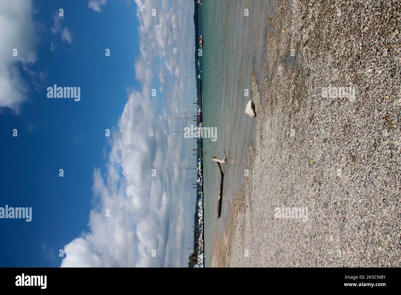 Summer mood at the Ammersee, atmospheric, sky white-blue, Germany ...