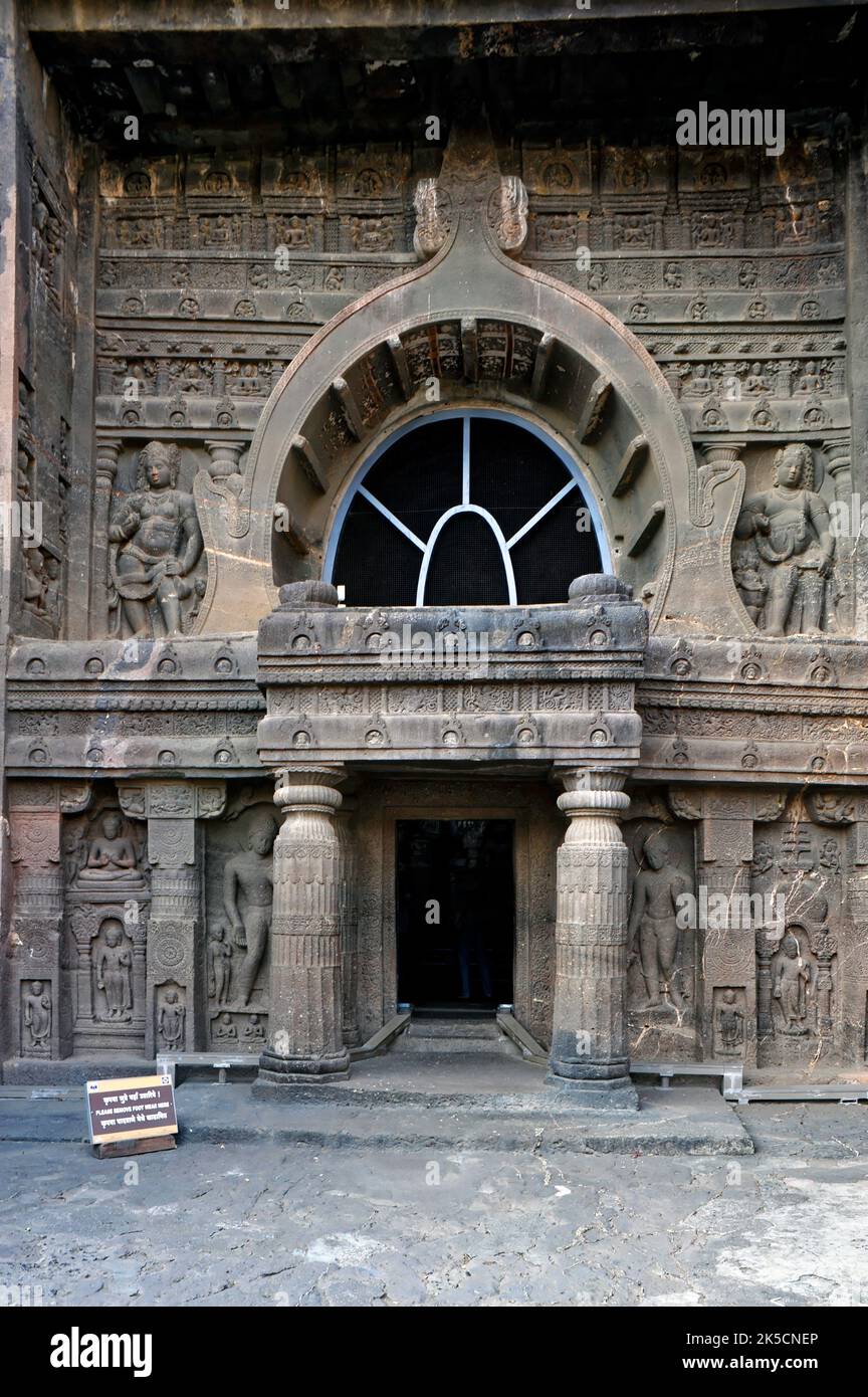 Ancient famous Ajanta Caves UNESCO world heritage sight near Aurangabad ...