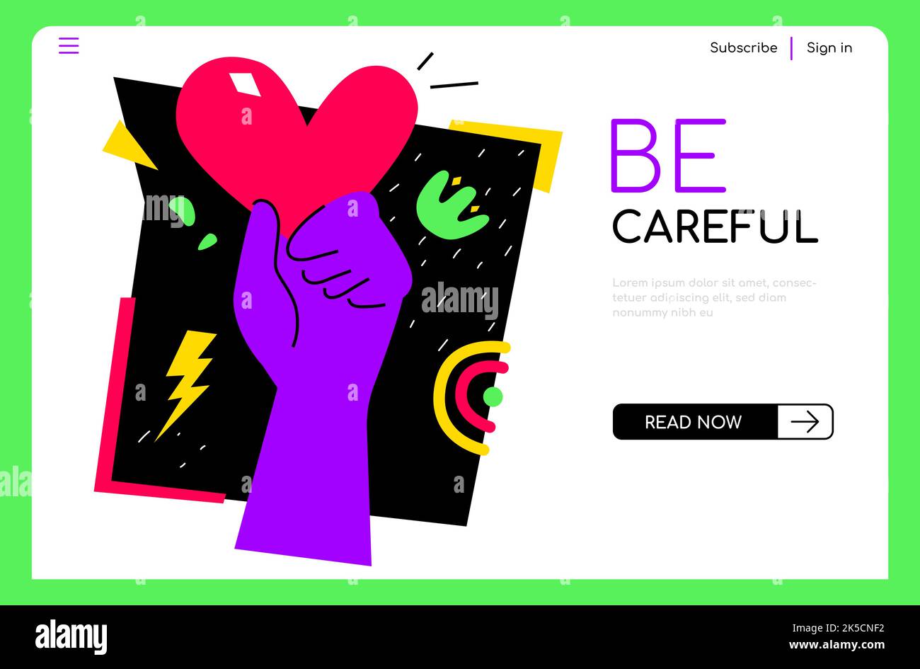 Be careful - colorful flat design style illustration Stock Vector Image ...