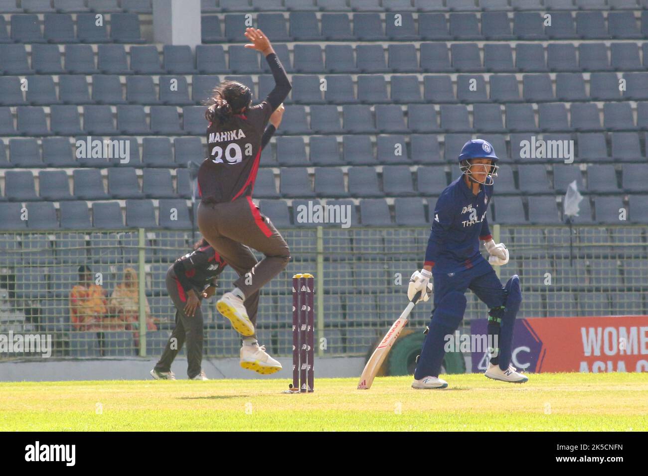 Sylhet, Bangladesh. 7th Oct, 2022. Bawler Mahika Gaur of UAE Team in ...