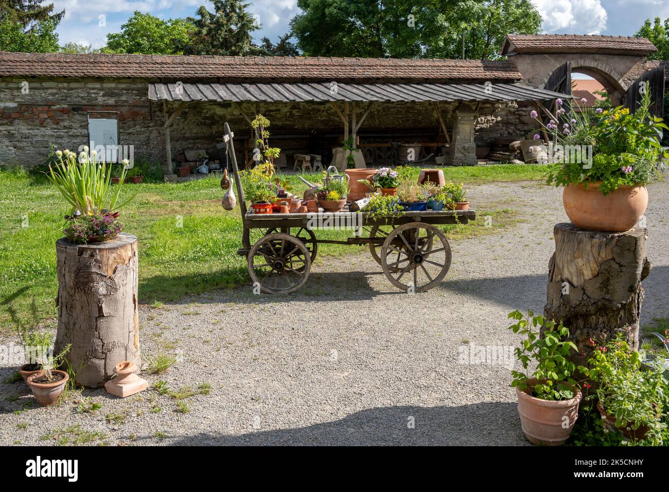 Germany, Bavaria, Bad Windsheim, Franconian open-air museum, building ...