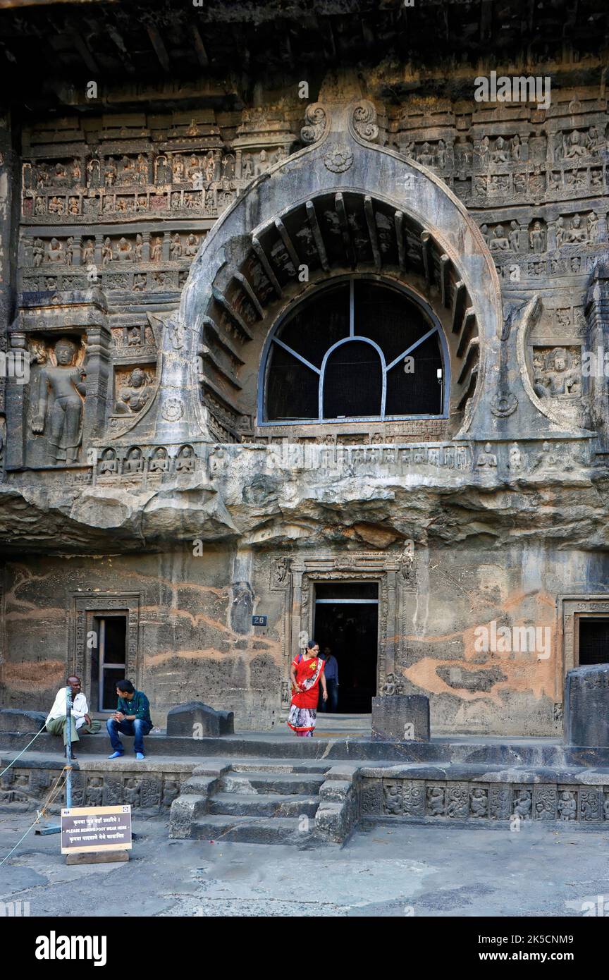 Ancient famous Ajanta Caves UNESCO world heritage sight near Aurangabad ...