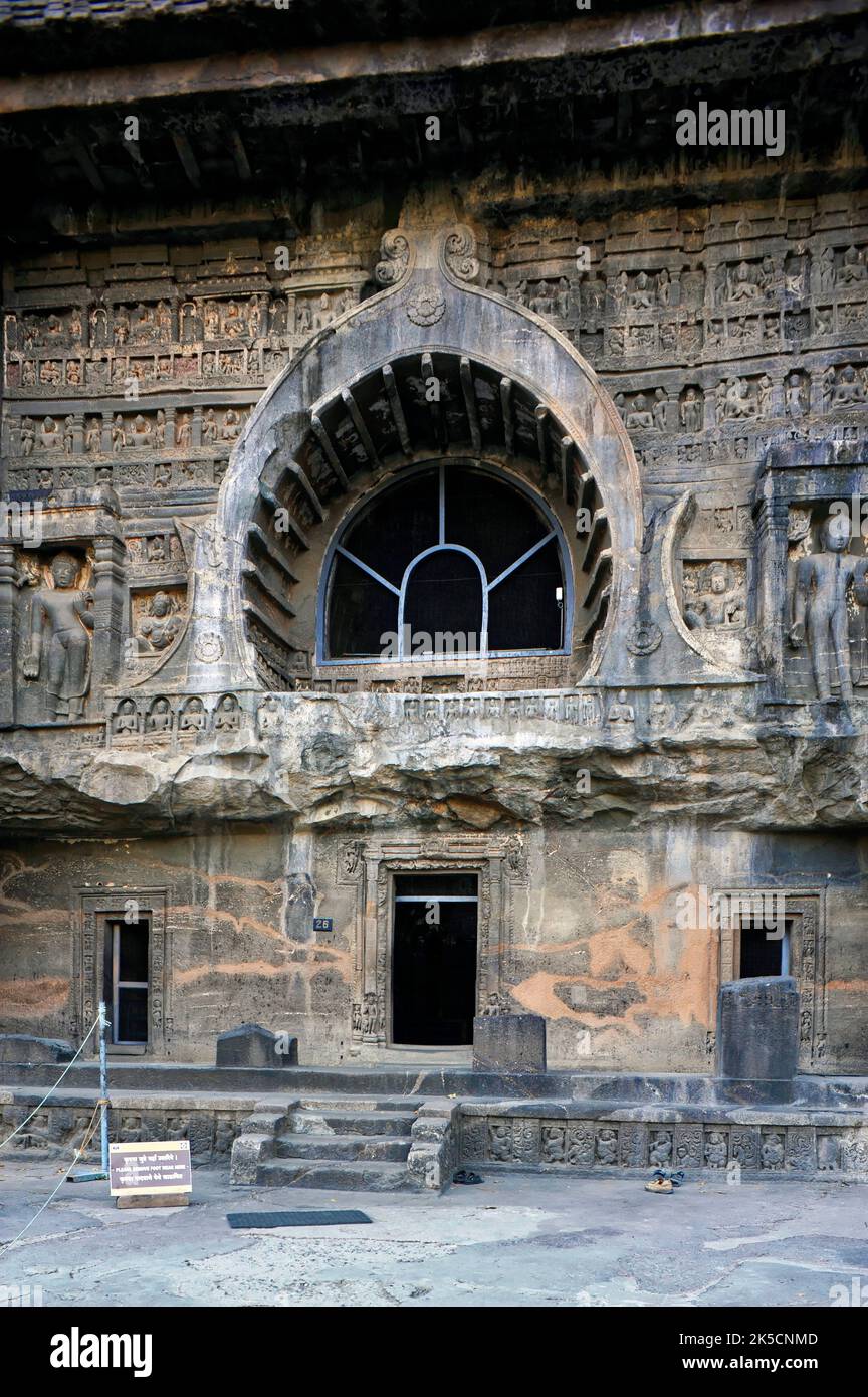 Ancient famous Ajanta Caves UNESCO world heritage sight near Aurangabad ...