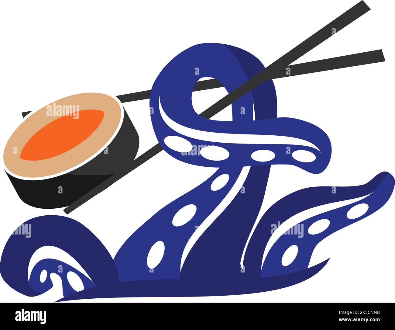 octopus sushi restaurant logo Icon Illustration Brand Identity Stock ...