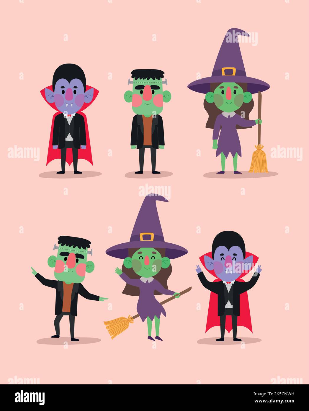 halloween characters set Stock Vector Image & Art - Alamy
