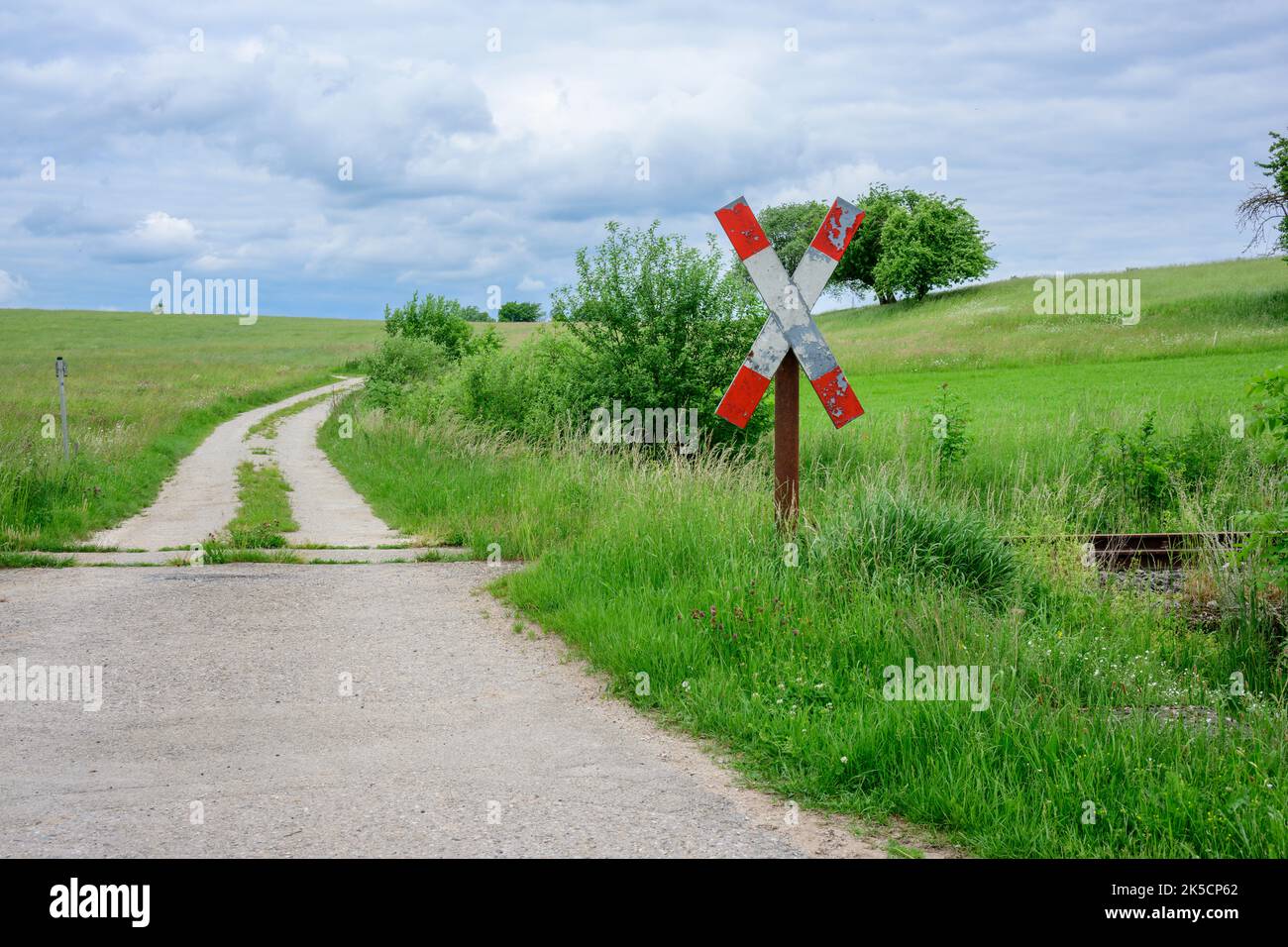 Germany, Bavaria, old ungated level crossing Stock Photo - Alamy