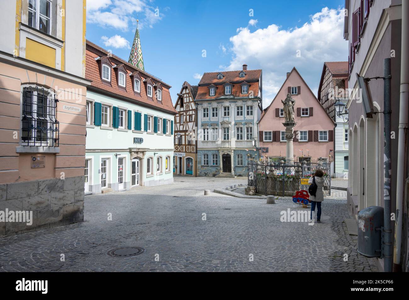 Germany, Bavaria, Bad Windsheim, "The Beautiful Fountain" in the old ...