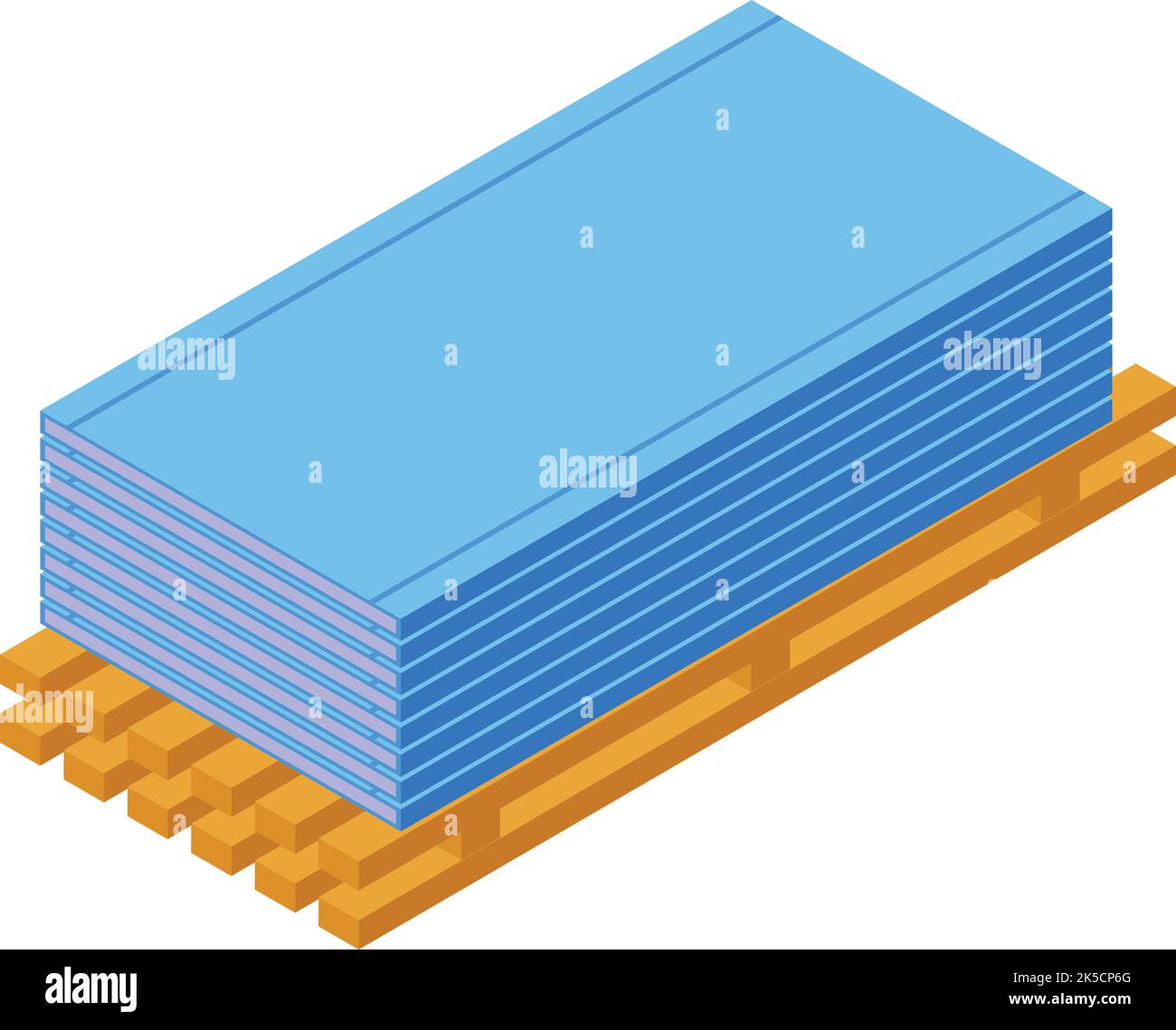 Drywall stack icon isometric vector. Wall construction. Worker building ...