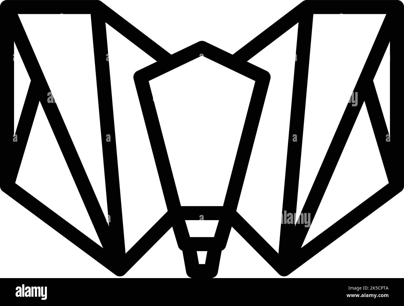 Butterfly origami icon outline vector. Geometric animal. Japan art ...