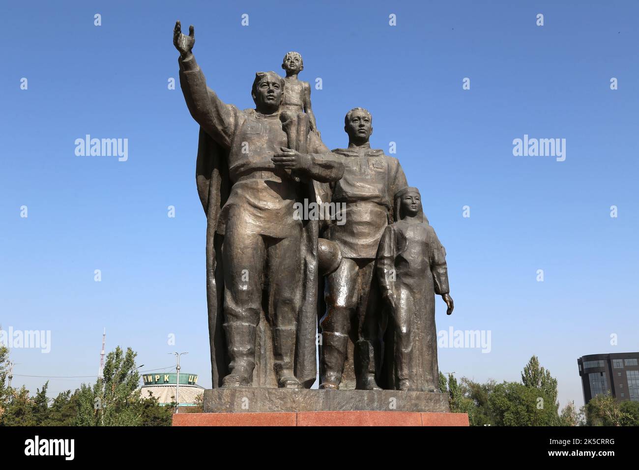 WW2 Victory Statues in Pobeda (Victory) Square, Bishkek, Bishkek City ...