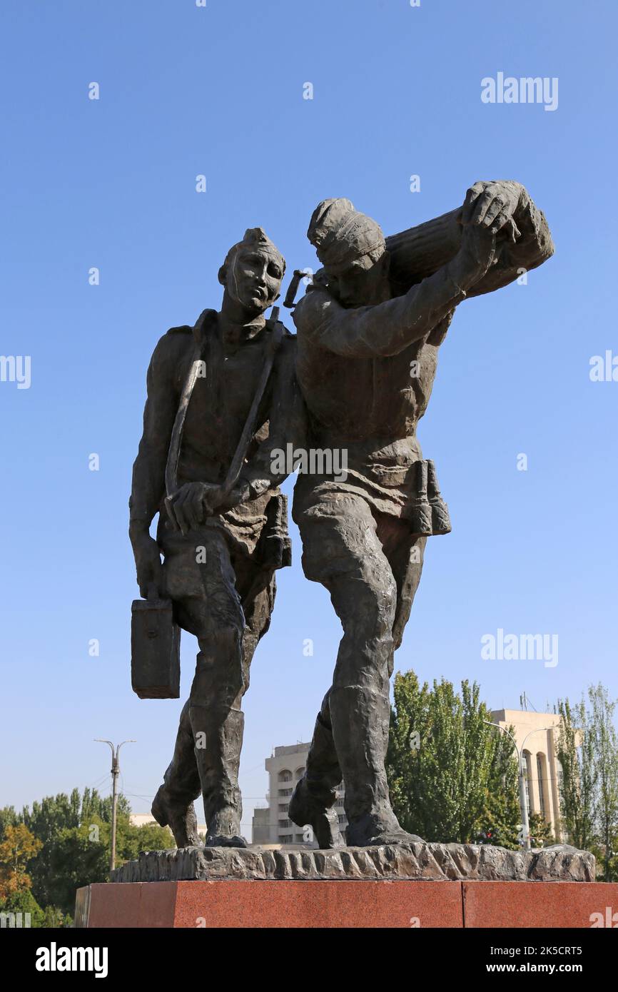 WW2 Victory Statues in Pobeda (Victory) Square, Bishkek, Bishkek City ...