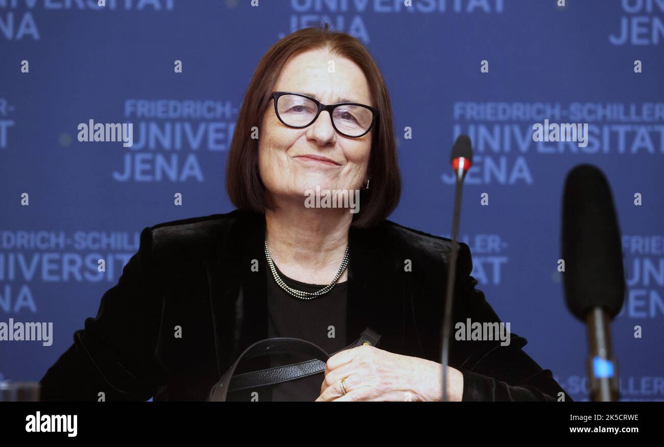 Jena, Germany. 07th Oct, 2022. Irina Scherbakova sits at a press ...