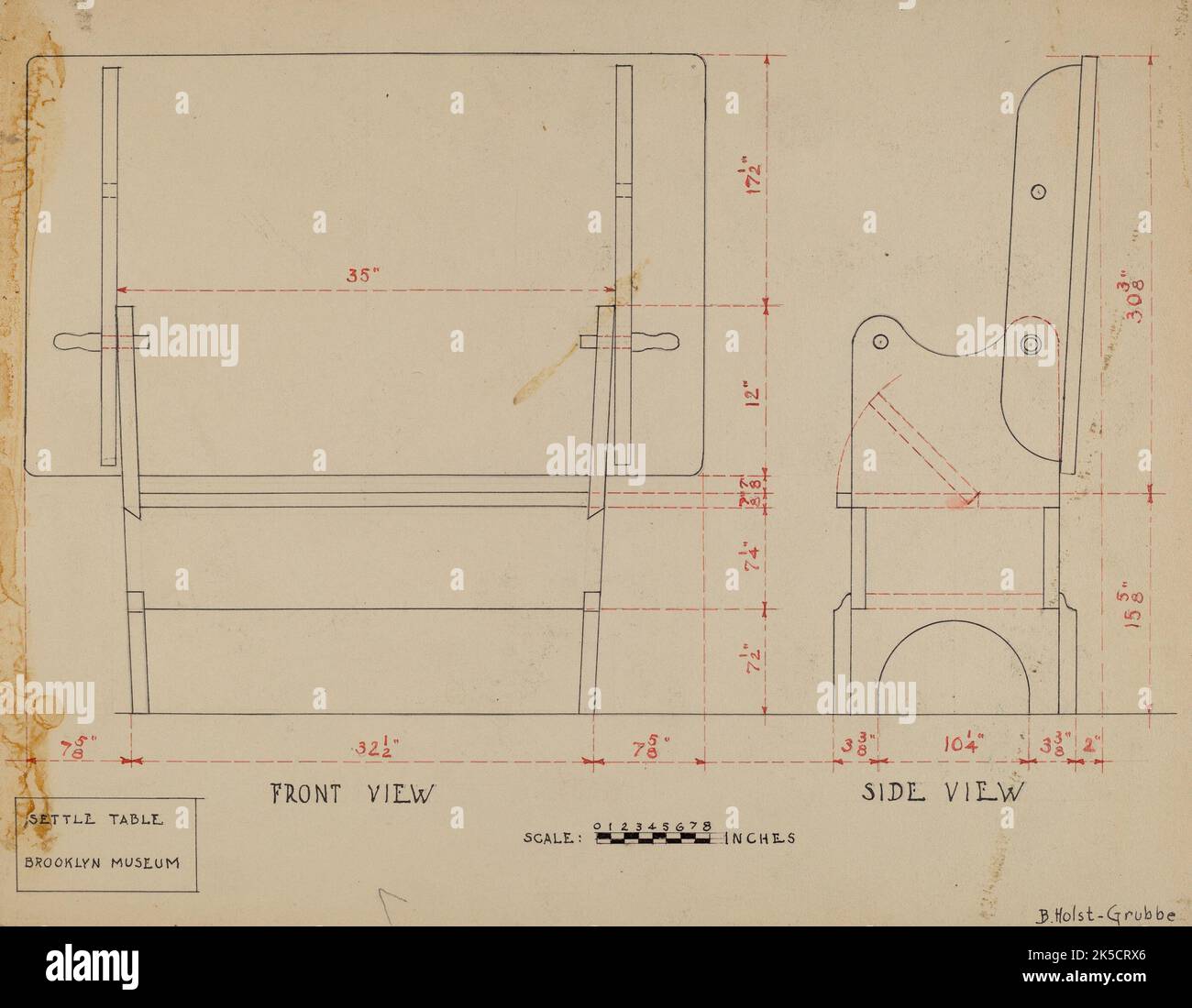 Settle-table, c. 1936 Stock Photo - Alamy