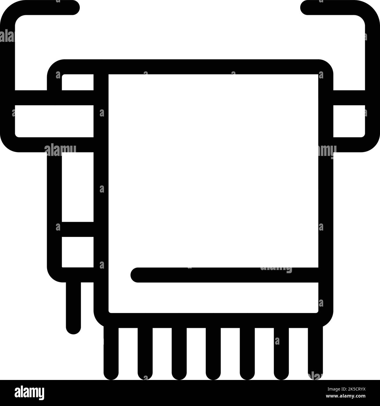 Bathroom towel icon outline vector. Cloth fabric. Pile stack Stock ...