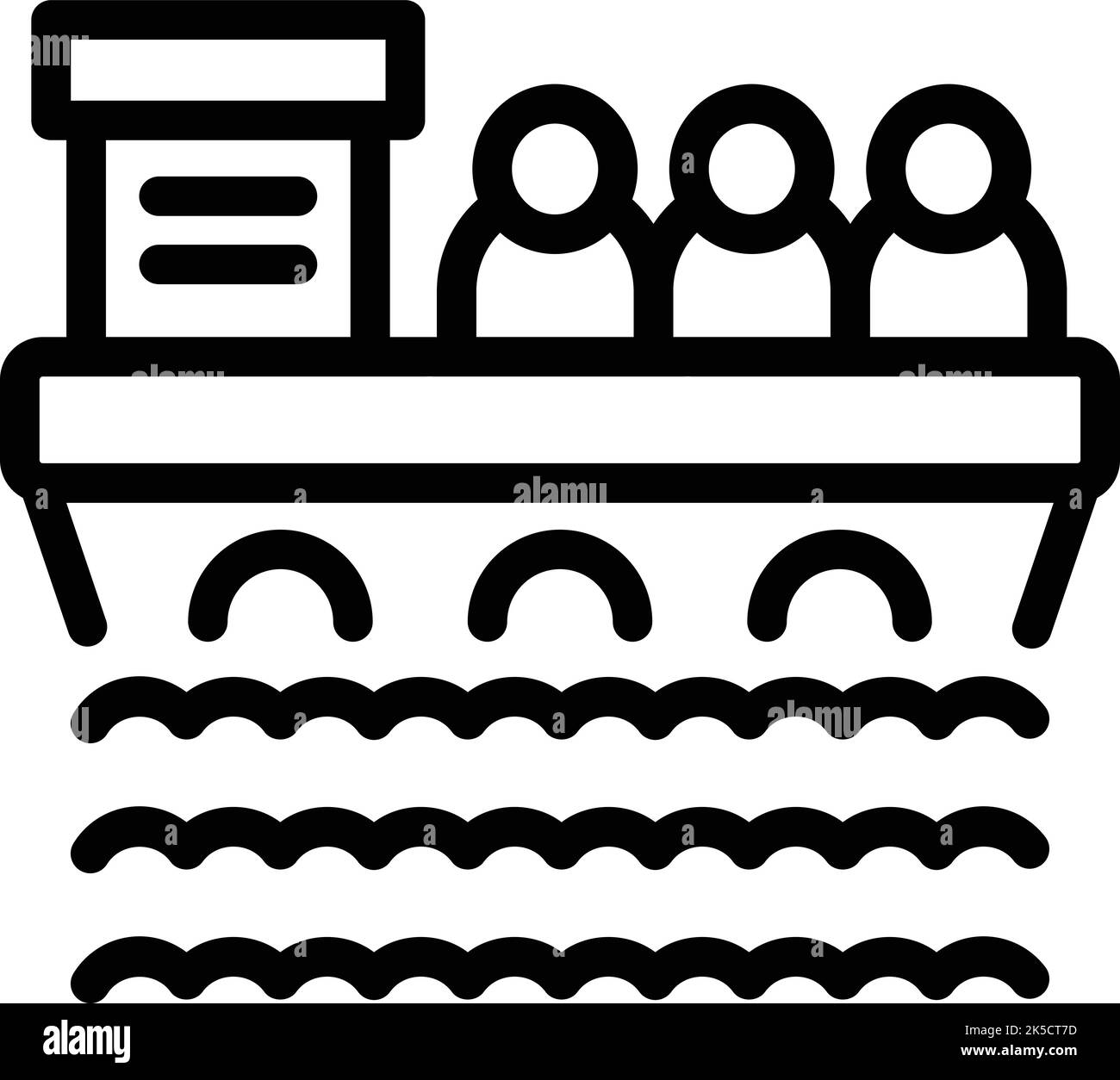 Ship migration icon outline vector. Migrant people. Seeker help Stock ...