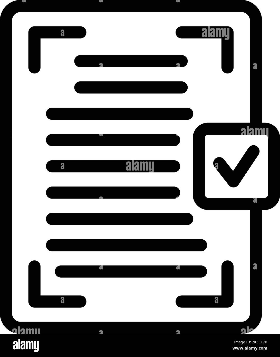 Check document icon outline vector. Credit form. Job report Stock ...