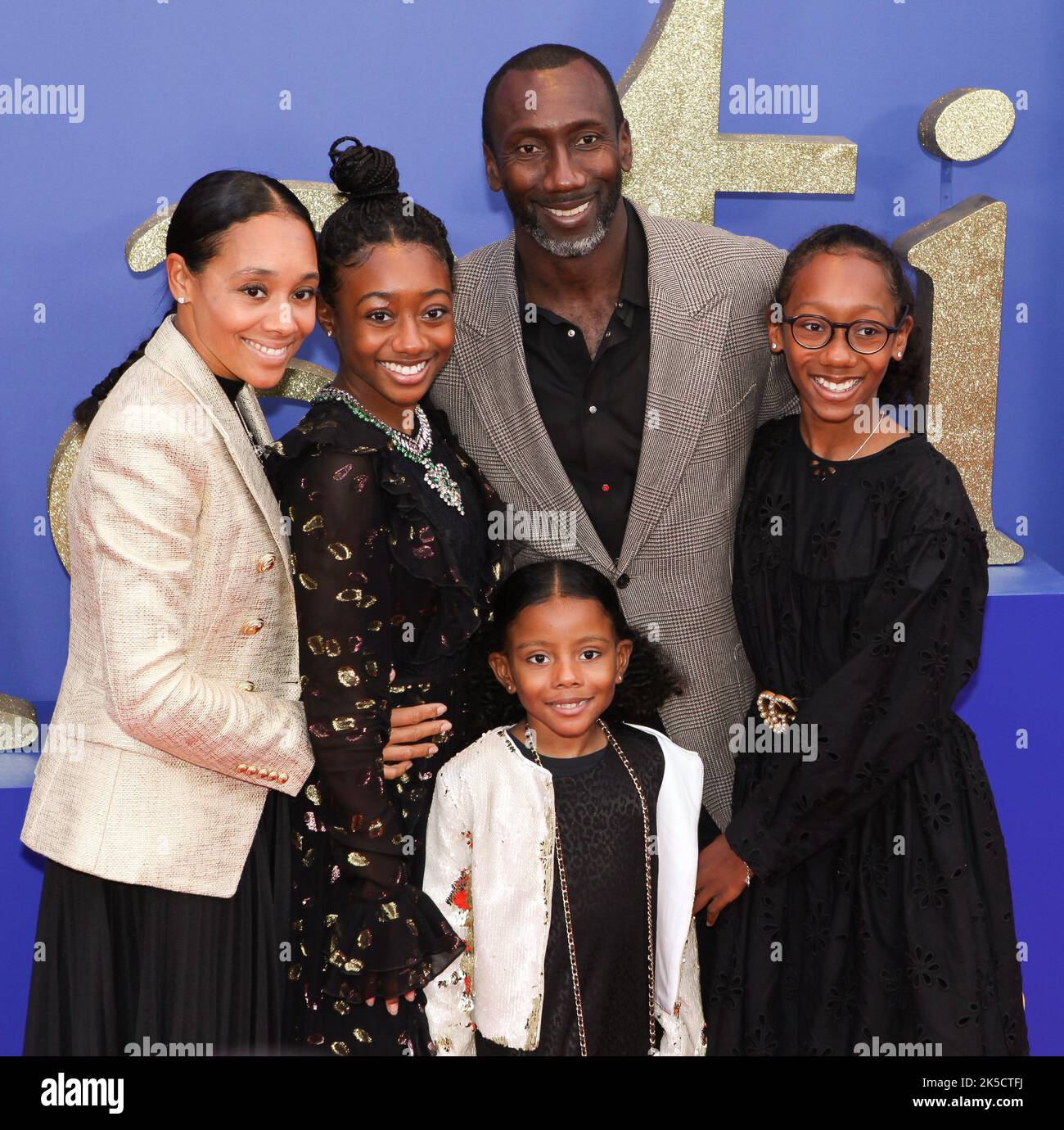 London, UK. Jimmy Floyd Hasselbaink and family at ÔMatilda The MusicalÕ ...
