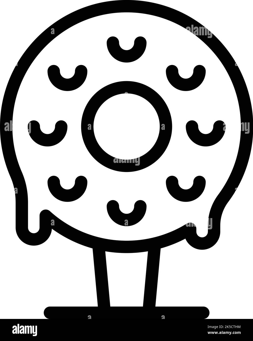 Donut cake pop icon outline vector. Candy chocolate. Sugar stick Stock ...