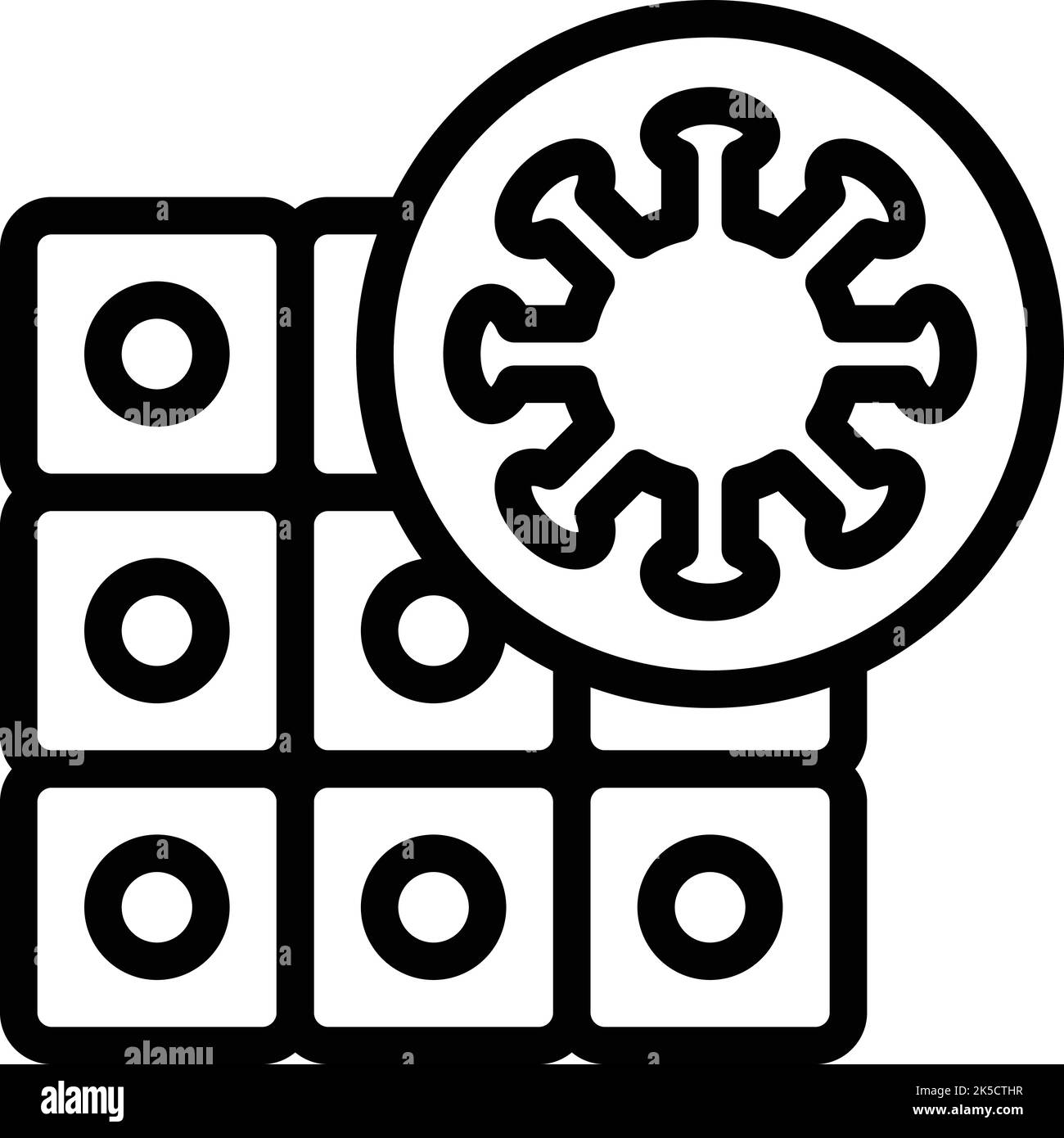 Virus help icon outline Black and White Stock Photos & Images - Alamy