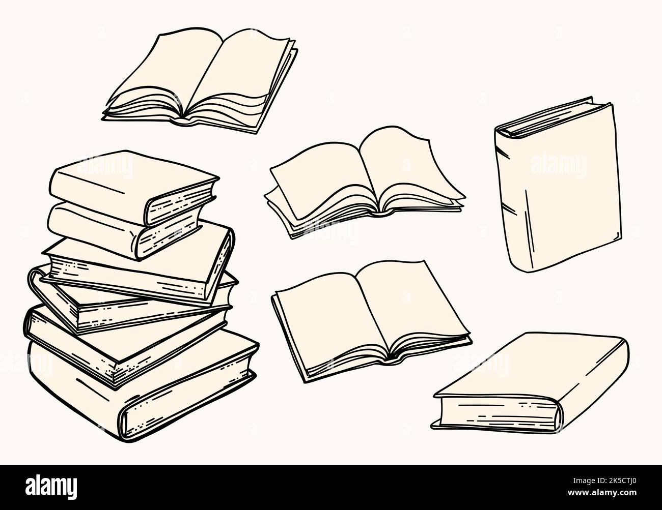 Set of Vector Hand Drawn Book Illustrations Stock Vector Image & Art ...