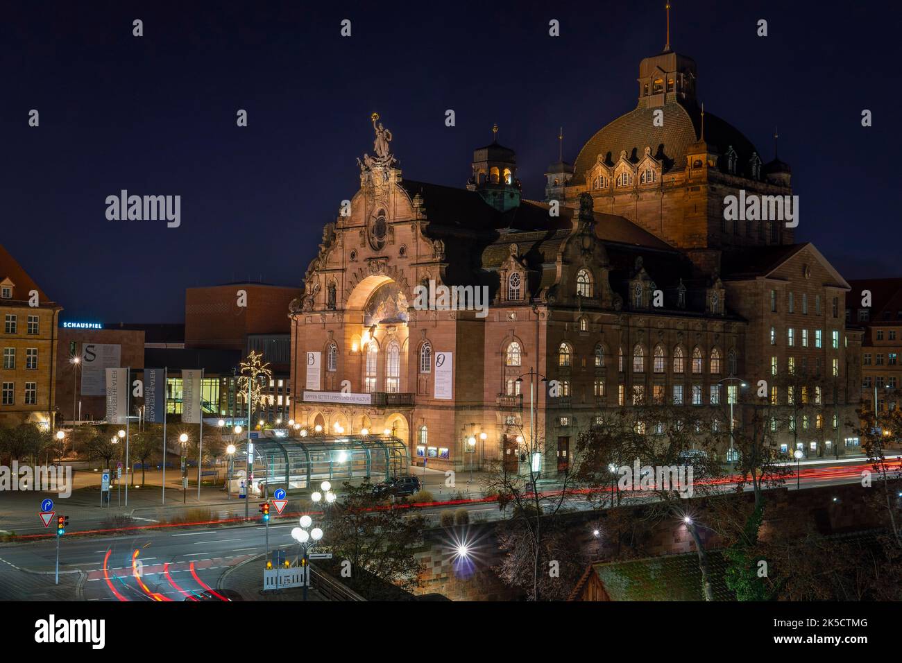 Opera in Nuremberg at night Stock Photo - Alamy