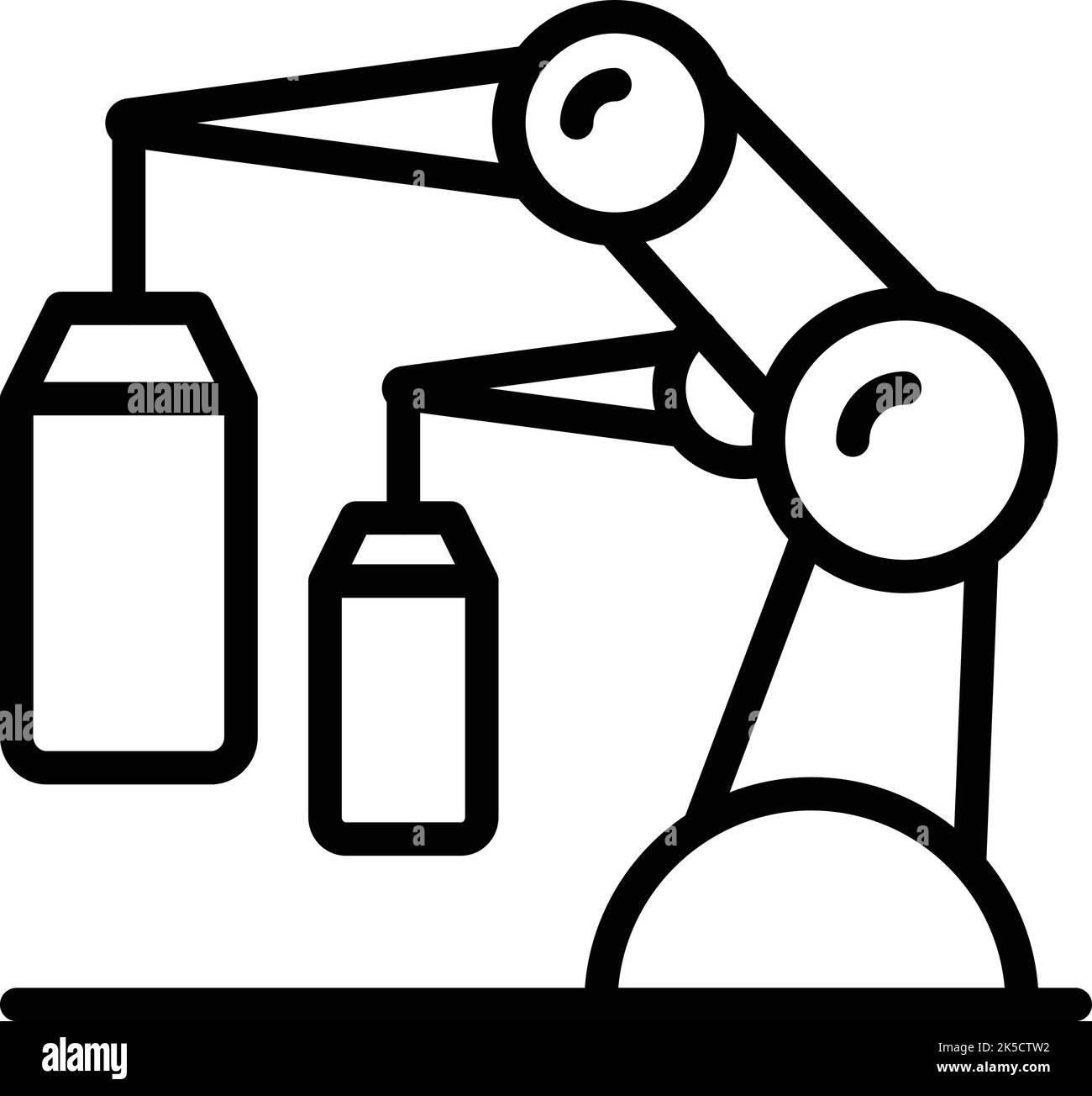 Glass production line robot icon outline vector. Window factory. Making design Stock Vector ...