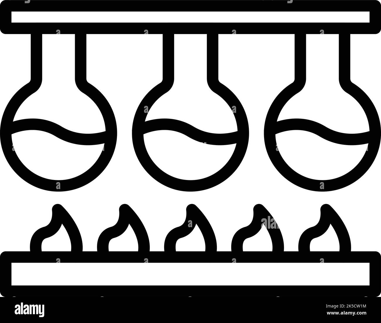 Chemical flask icon outline vector. Glass production. Factory bottle ...