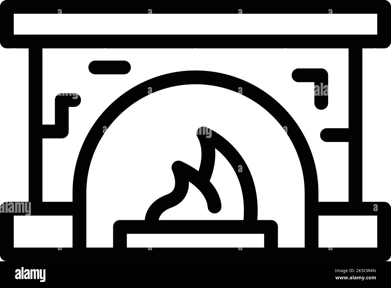 Stove furnace icon outline vector. Gas burning. Wood heater Stock ...