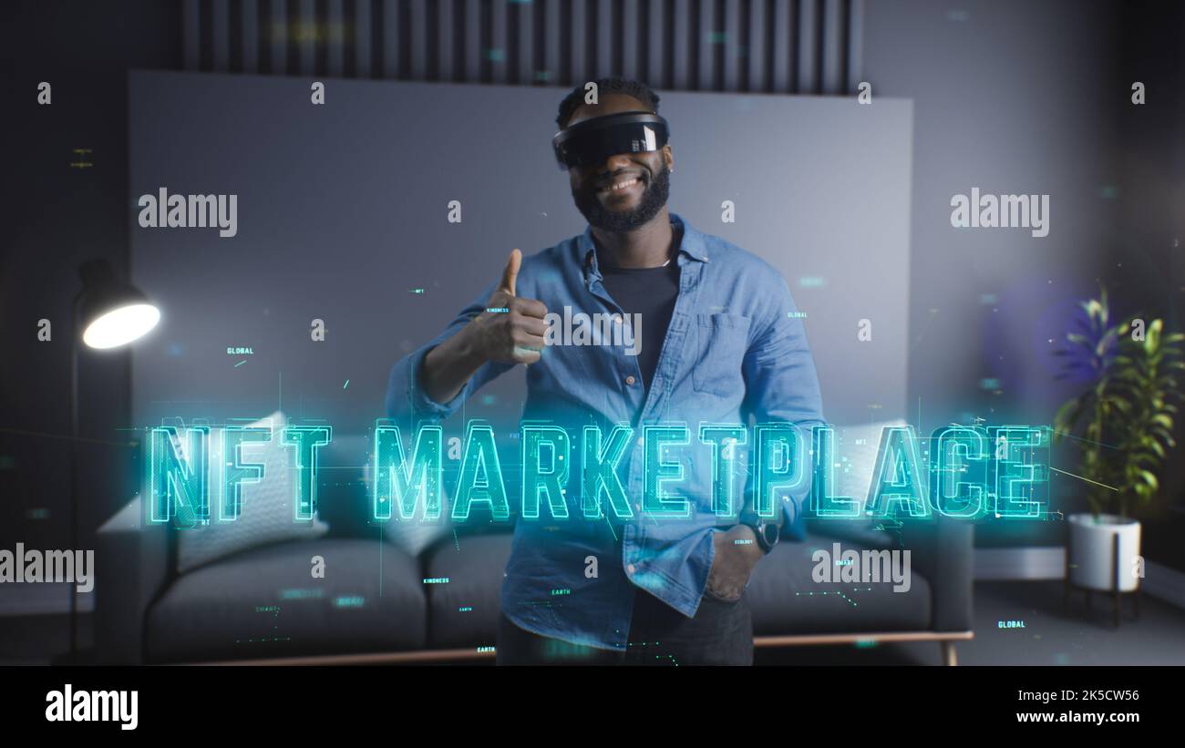 Nft marketplace business transformation hologram hi-res stock ...