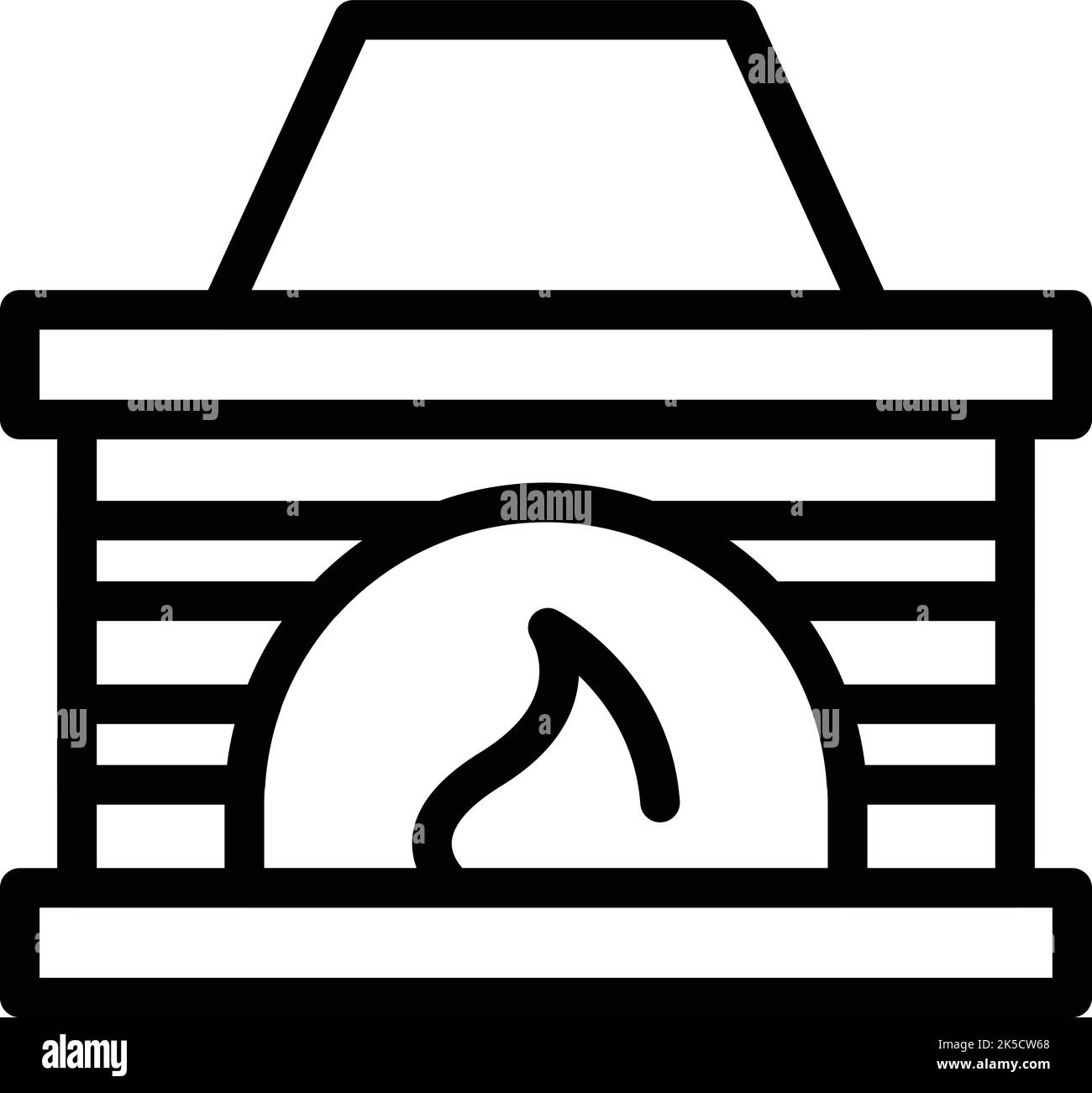 Industry furnace icon outline vector. Gas burning. Brick wood Stock ...