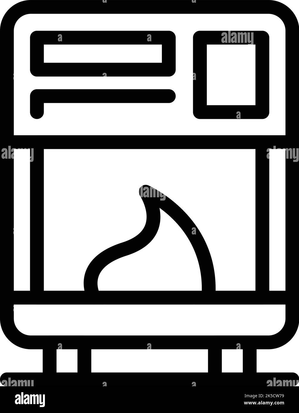 Home furnace icon outline vector. Stove heater. Heating room Stock ...