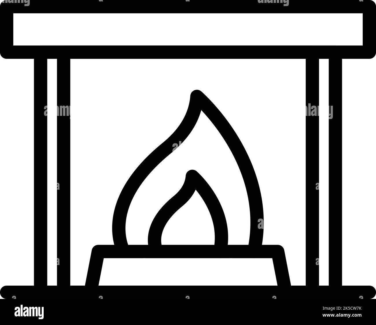 Furnace icon outline vector. Gas burning. Wood industrial Stock Vector ...