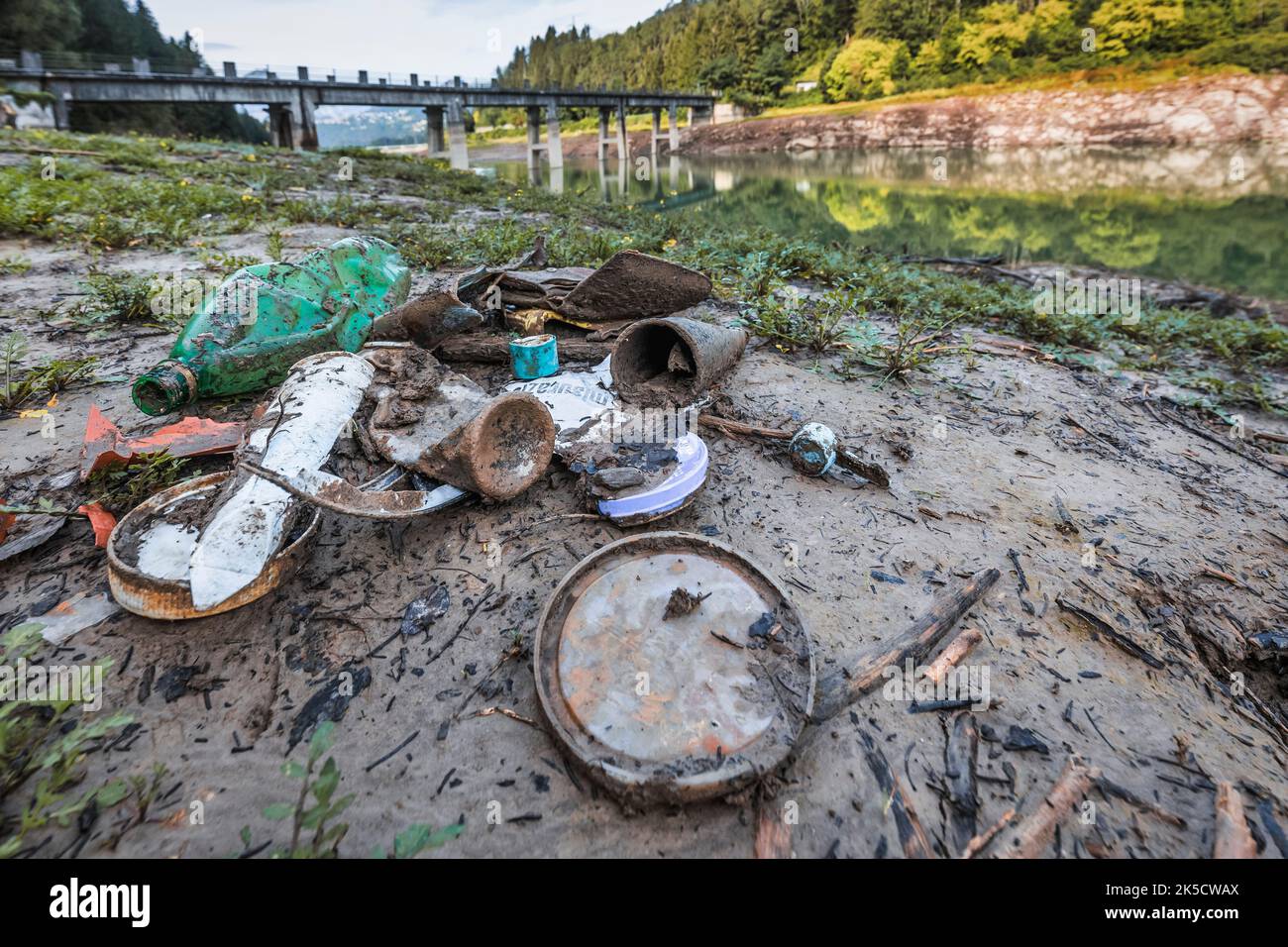 Italy, Veneto, province of Belluno, Centro Cadore lake. Environmental ...