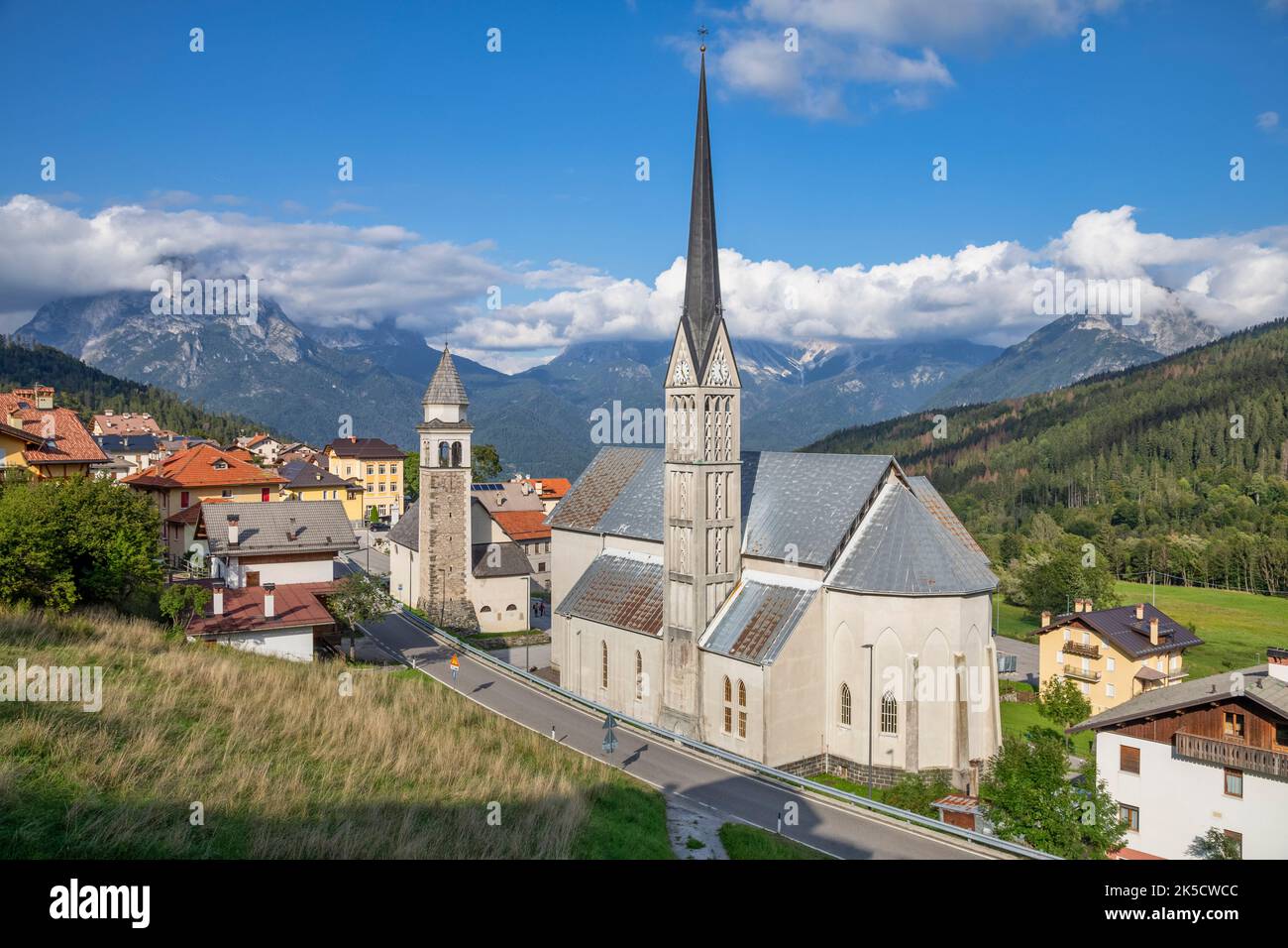 Italy, Veneto, province of Belluno, the village of Frassenè Agordino ...