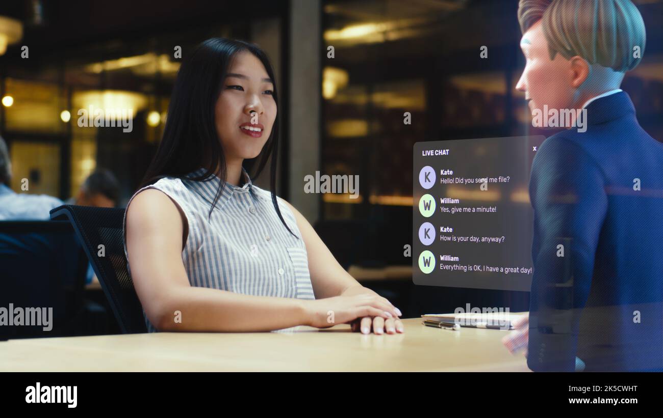 Online video call meeting chat virtual hologram communication of an ...