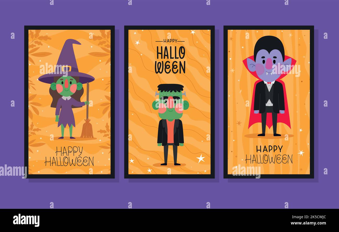 posters of halloween characters Stock Vector Image & Art - Alamy